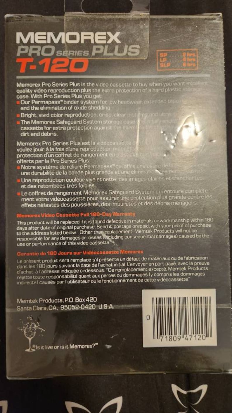 Memorex Pro Series VHS TAPE Vintage - Etsy