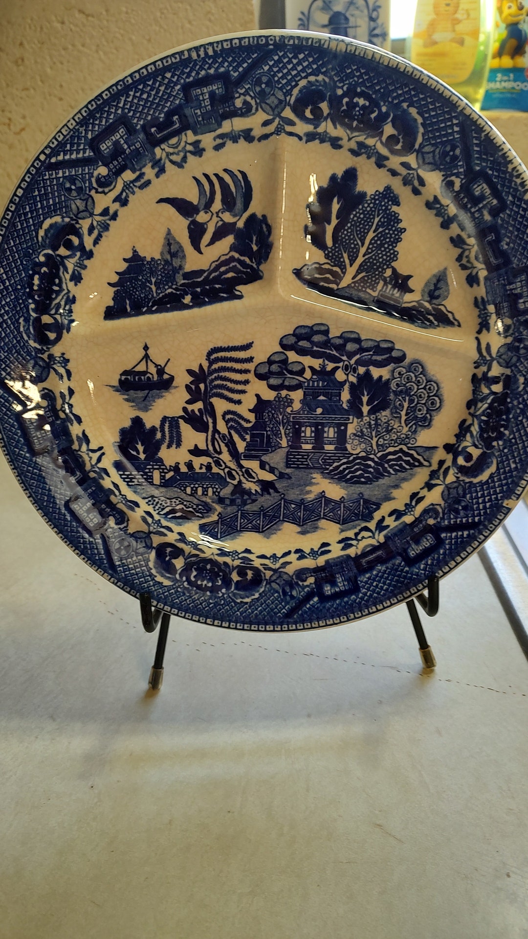 Vintage Flo Blue & White Three Section Plates, Made in Japan. Very ...