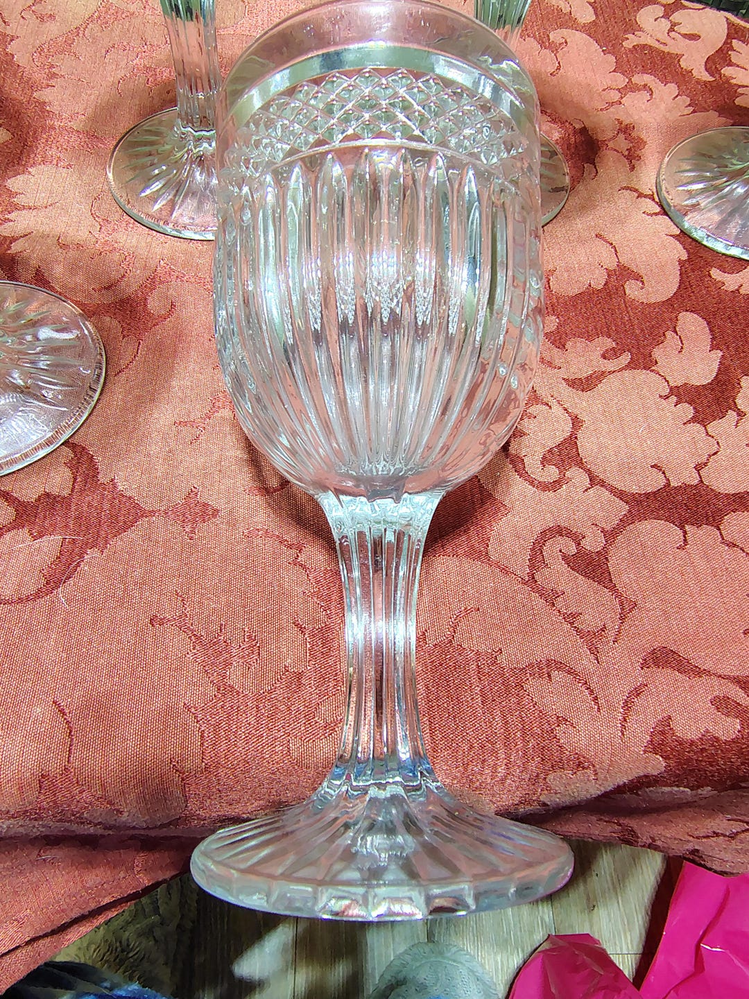 Six Libby Radiant Crystal Goblets. - Etsy