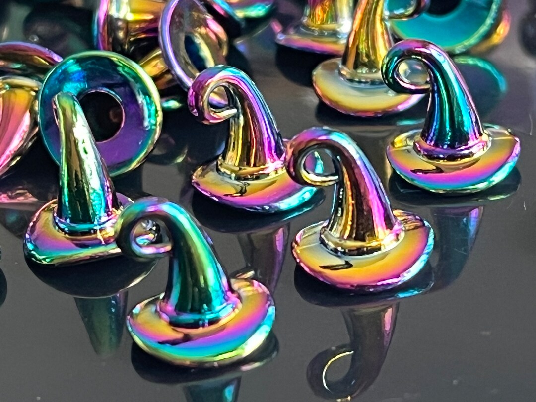 10 or 20 Pieces Halloween Color Shift Witches Hat Charms Pendants - Etsy
