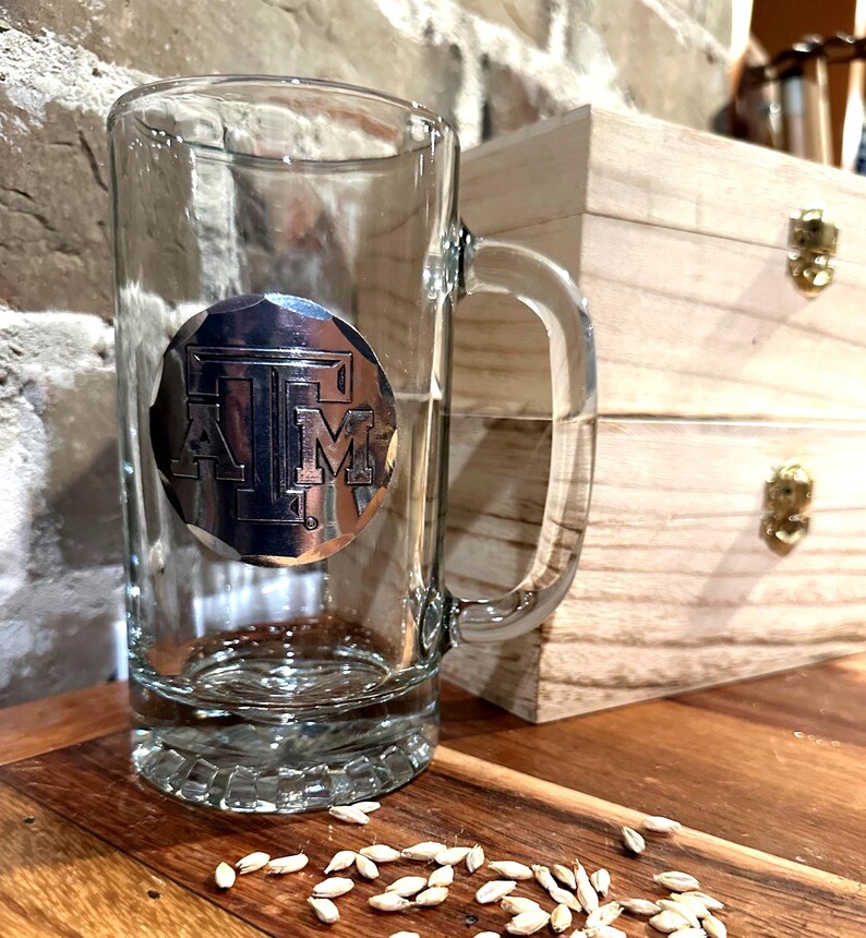 Beer Mug W/a&m Hand Forged Medallion - Etsy