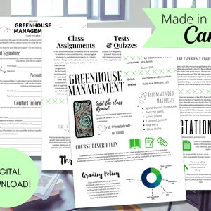 Editable Class Syllabus, Greenhouse Management, Back to School ...
