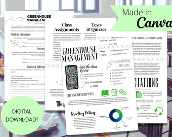 Editable Class Syllabus, High School, Back to School, EDITABLE CANVA ...