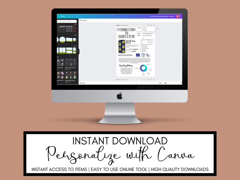 Editable Class Syllabus, Introduction to Ag, Back to School, EDITABLE ...