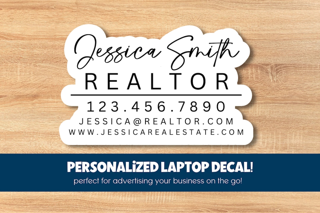 PERSONALIZED Real Estate Sticker Real Estate Decal Vinyl - Etsy