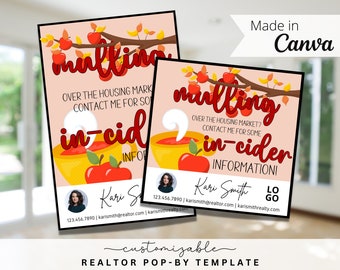 Fall Hot Apple Cider Realtor Postcard Mailer Real Estate Fall - Etsy