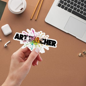 Art Teacher Stickers 10 Pack, White or Clear, Decals, Stickers, Laptop ...