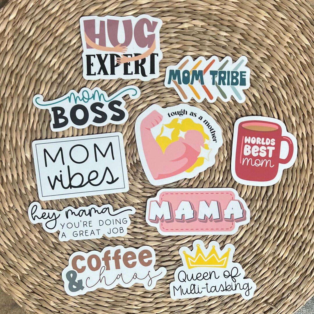 Mom 10-sticker Pack, Decals, Vinyl Stickers, Laptop Stickers, Mom ...