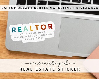 PERSONALIZED Real Estate Sticker, Real Estate Decal, Vinyl Sticker ...