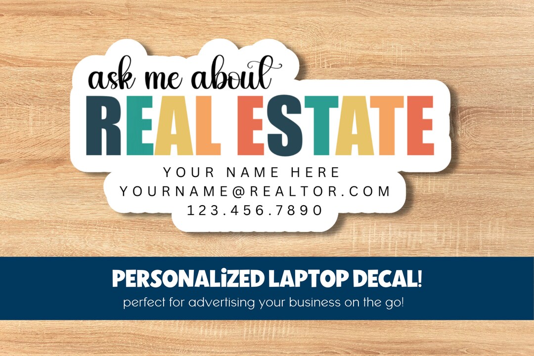 PERSONALIZED Ask Me About Real Estate Sticker Real Estate - Etsy