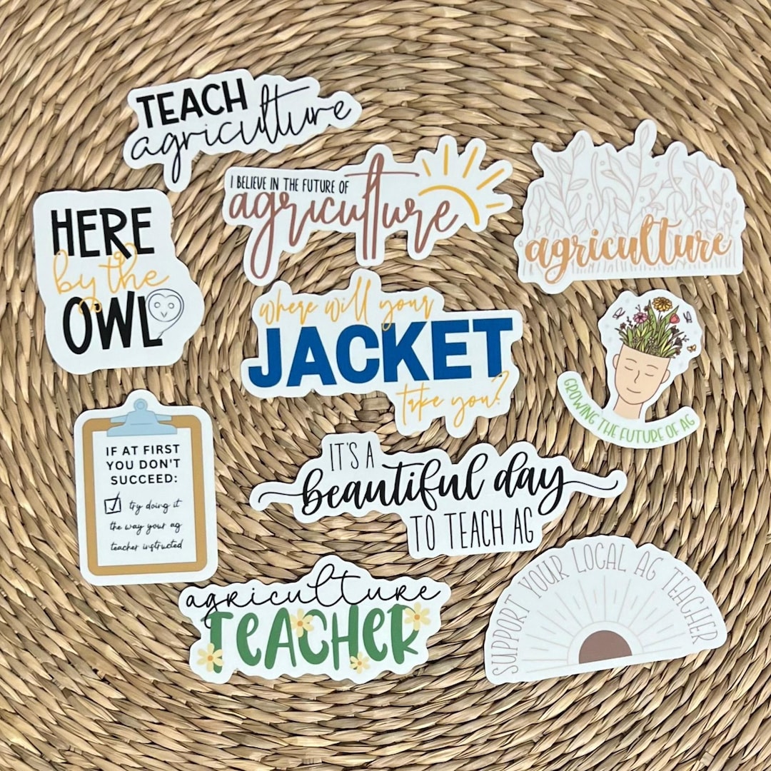 Agriculture Teacher 10-sticker Pack, White or Clear, Decals, Vinyl ...