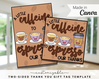 Coffee Gift Tag Teacher Staff Employee School Appreciation - Etsy