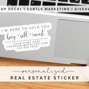 PERSONALIZED Real Estate Sticker, Real Estate Decal, Vinyl Sticker ...