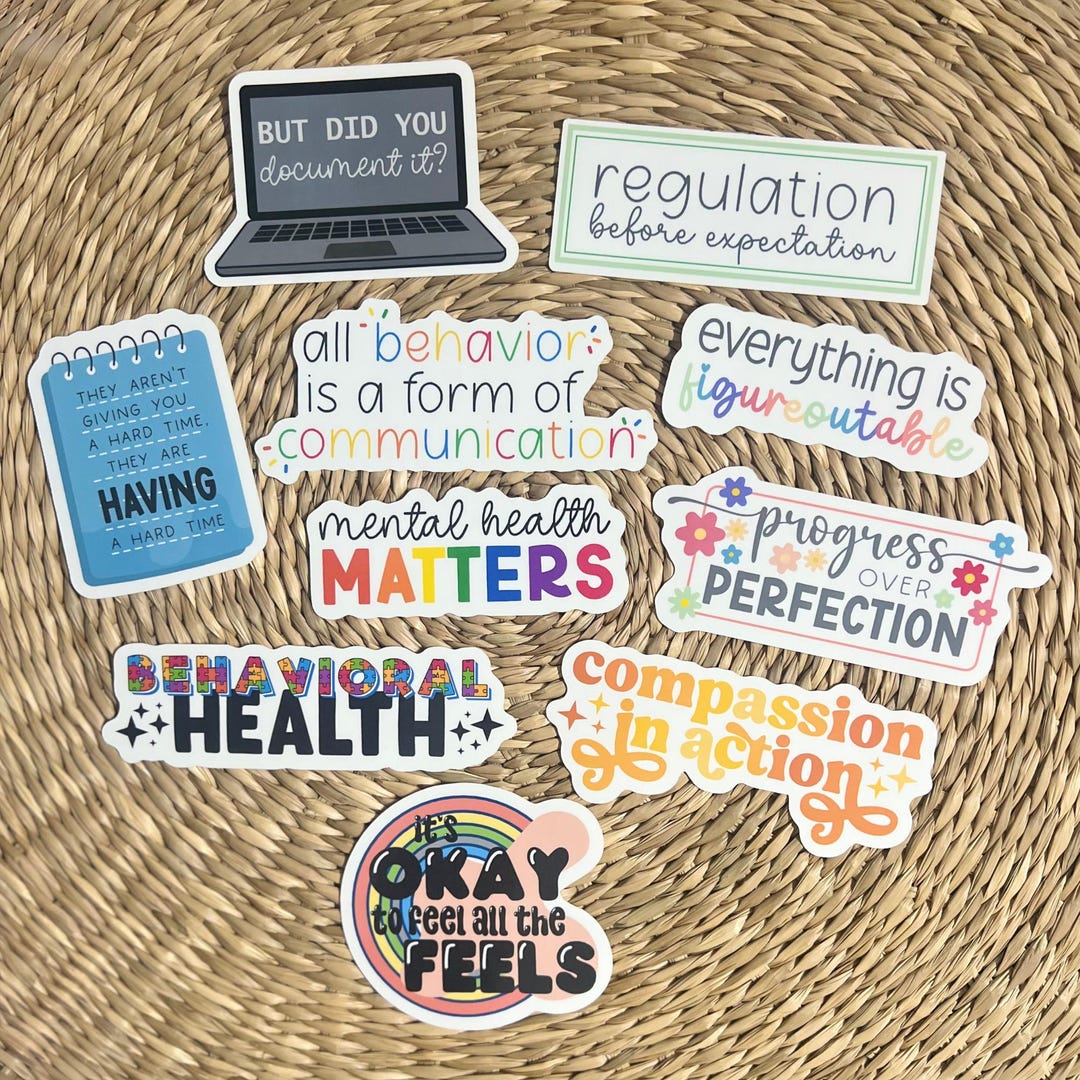 Behavioral Health Sticker Pack, Motivational Stickers, SPED Teacher ...