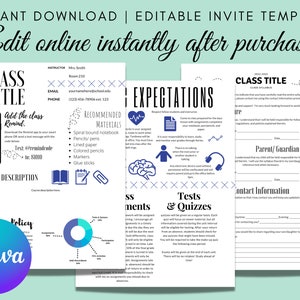 Editable Class Syllabus, High School, Back to School, EDITABLE CANVA ...