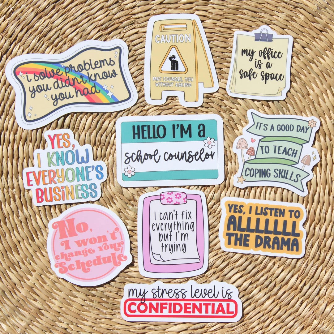 School Counselor 10-sticker Pack, Teaching Sticker, Gift for School ...