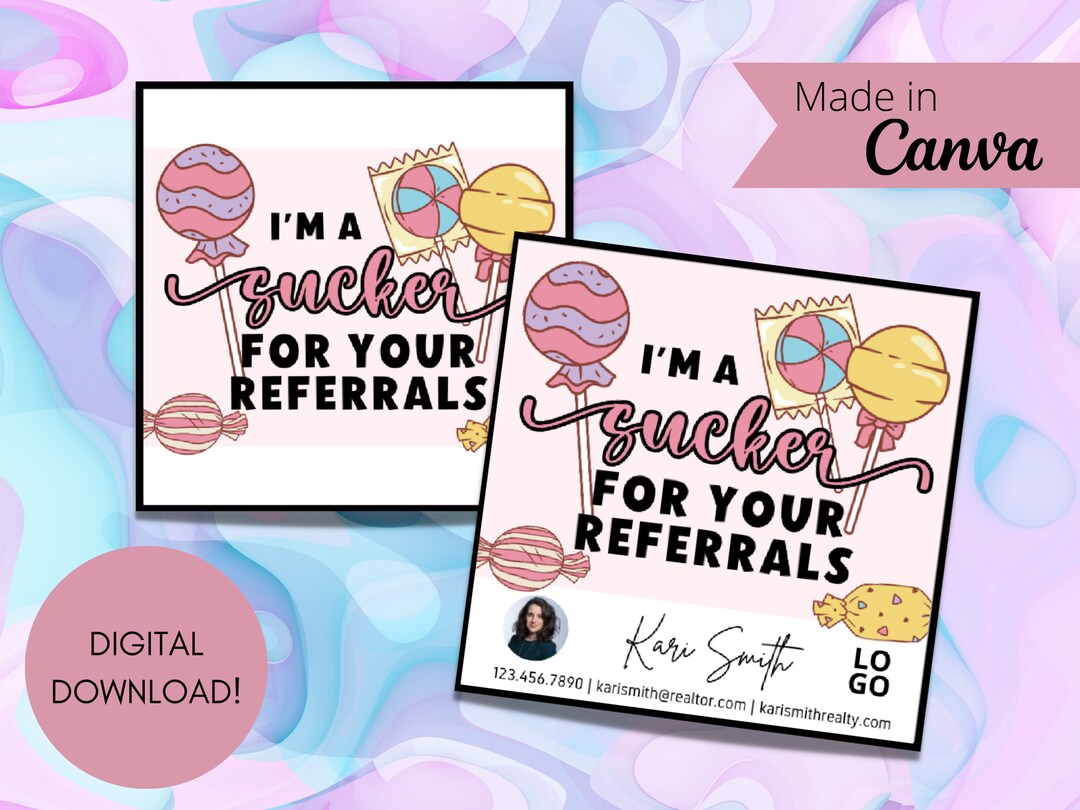 I'm a Sucker for Your Referrals Real Estate Pop-by Tags - Etsy