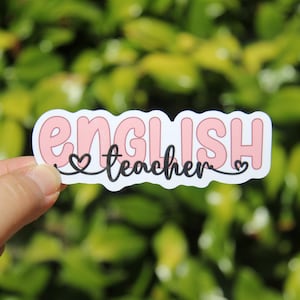 English Teacher Sticker, Decal, Teacher Sticker, Laptop Sticker, Gift ...