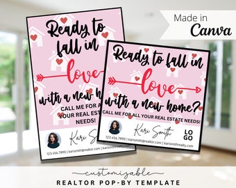 Realtor Valentines Day Pop by Tags Editable Template Valentine Real ...