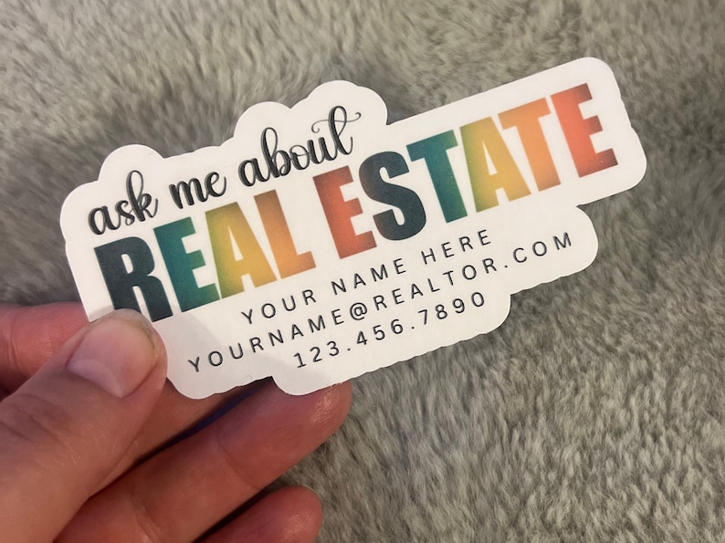 PERSONALIZED Ask Me About Real Estate Sticker or Magnet, Real Estate ...