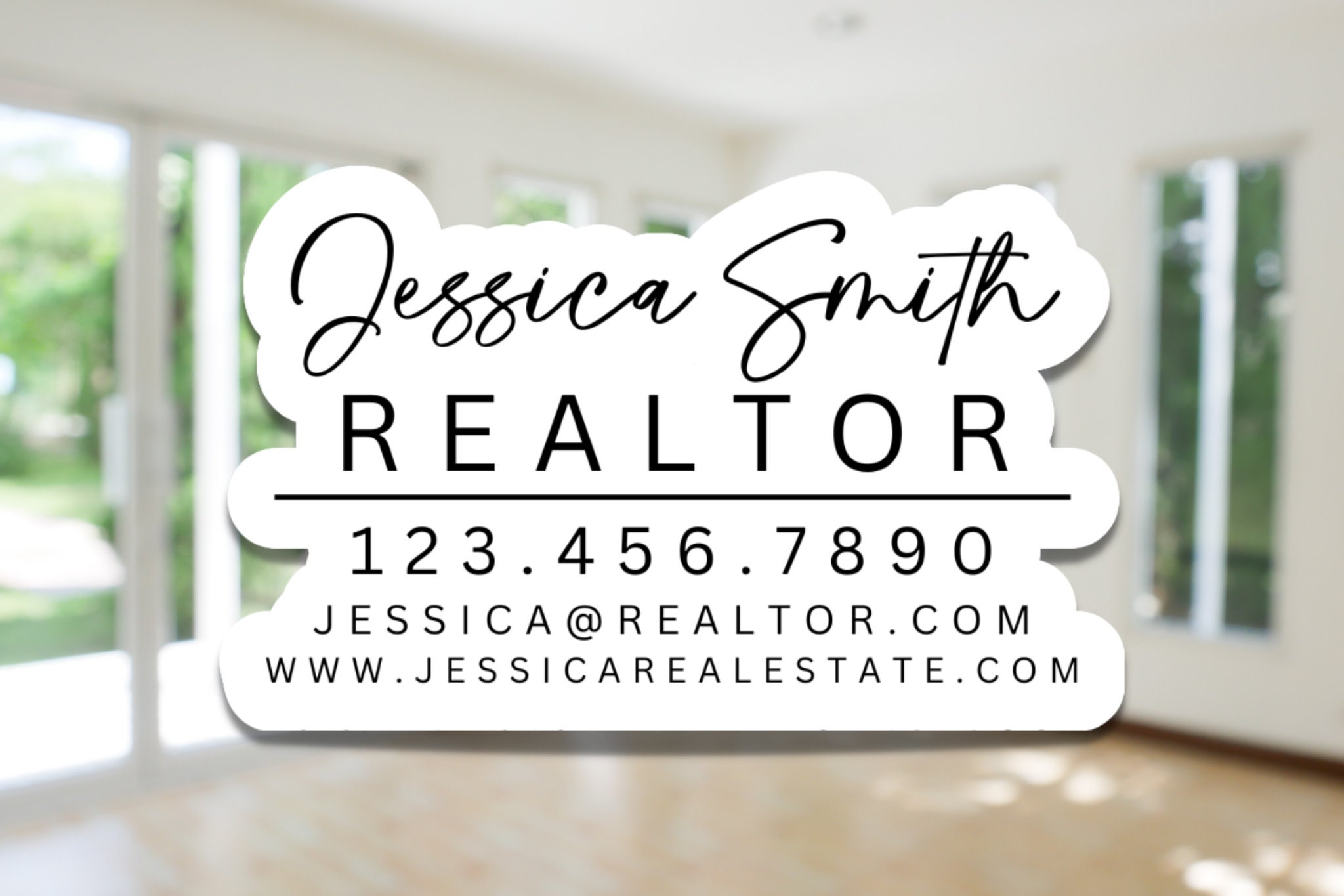 PERSONALIZED Real Estate Sticker, Real Estate Decal, Vinyl Sticker ...
