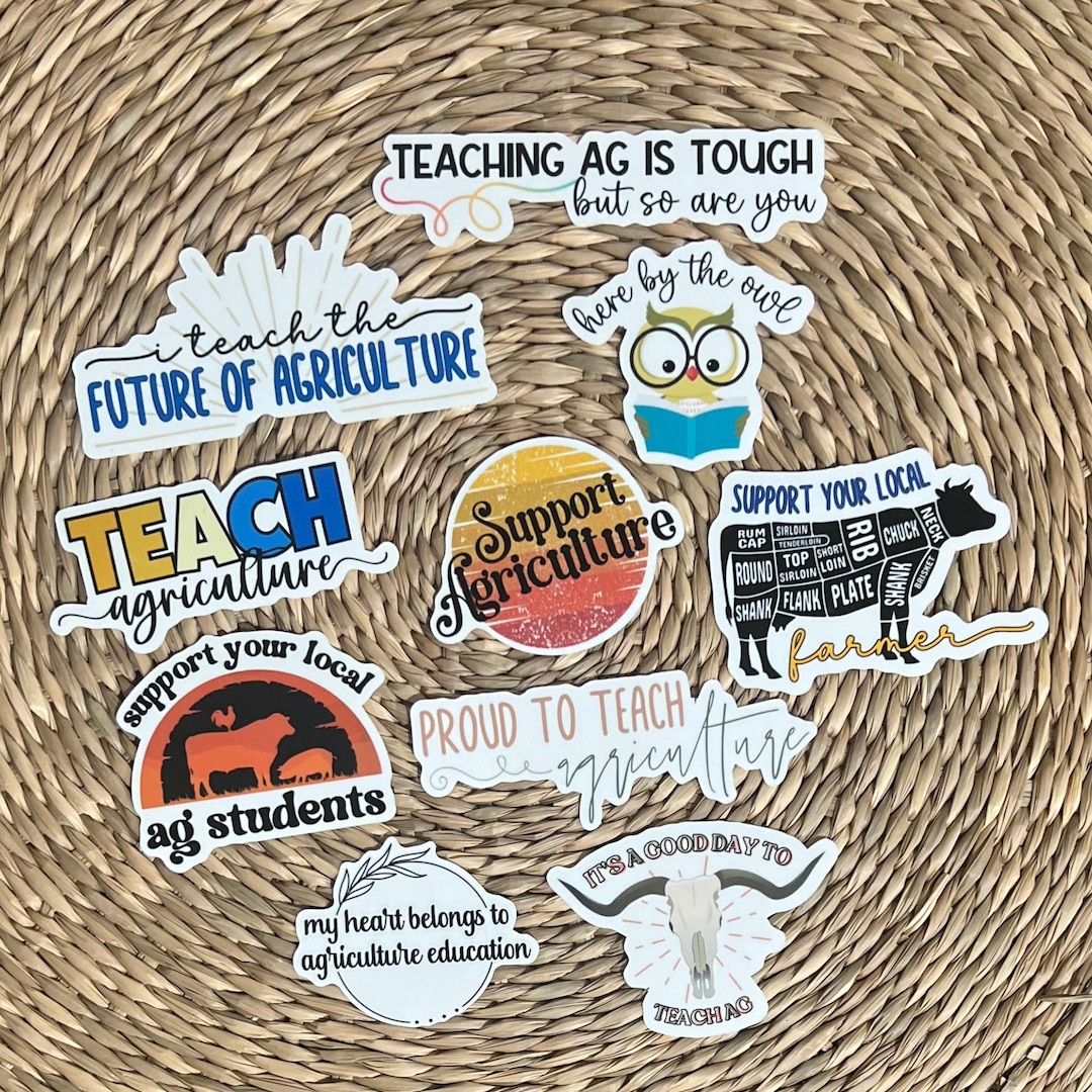 Agriculture Teacher 10-sticker Pack, White or Clear, Decals, Vinyl ...