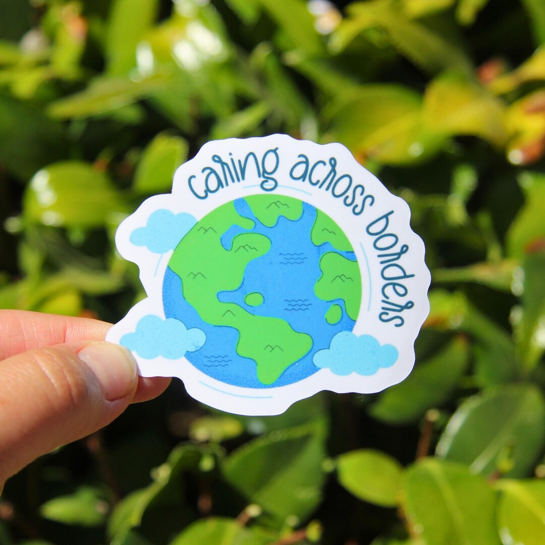 Caring Across Borders Sticker, Travel Sticker, Adventure Gift, Laptop ...