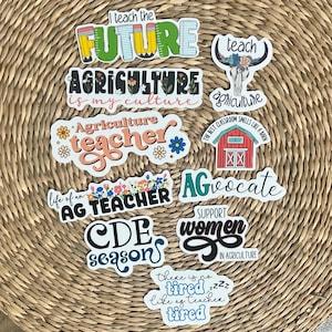 Agriculture Teacher 10-sticker Pack, White or Clear, Decals, Vinyl ...