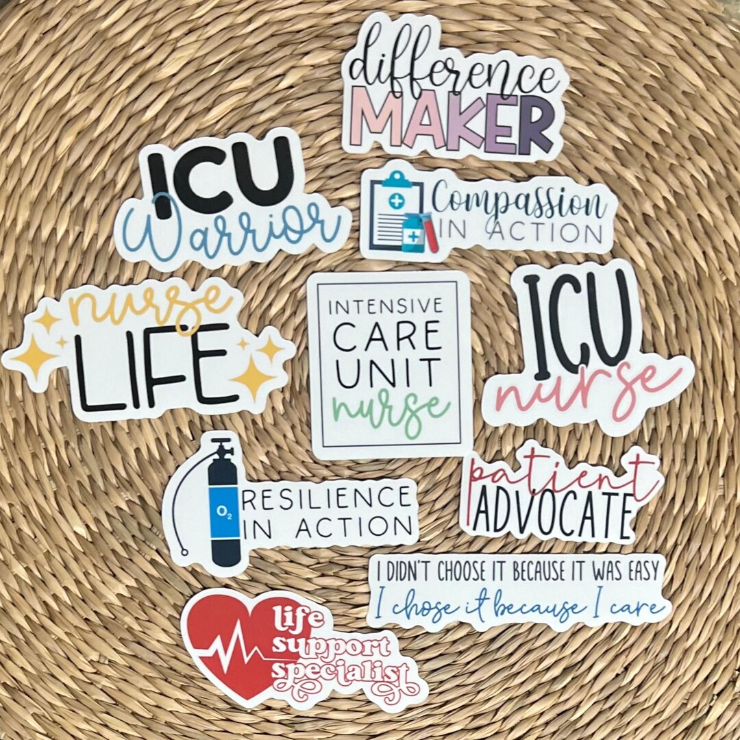 ICU Nurse or Doctor 10-sticker Pack, Decals, Laptop Stickers, RN ...