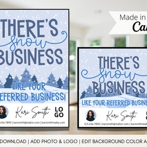 Snow Pop-by Tags, EDITABLE TEMPLATE, Realtor, Real Estate Marketing ...