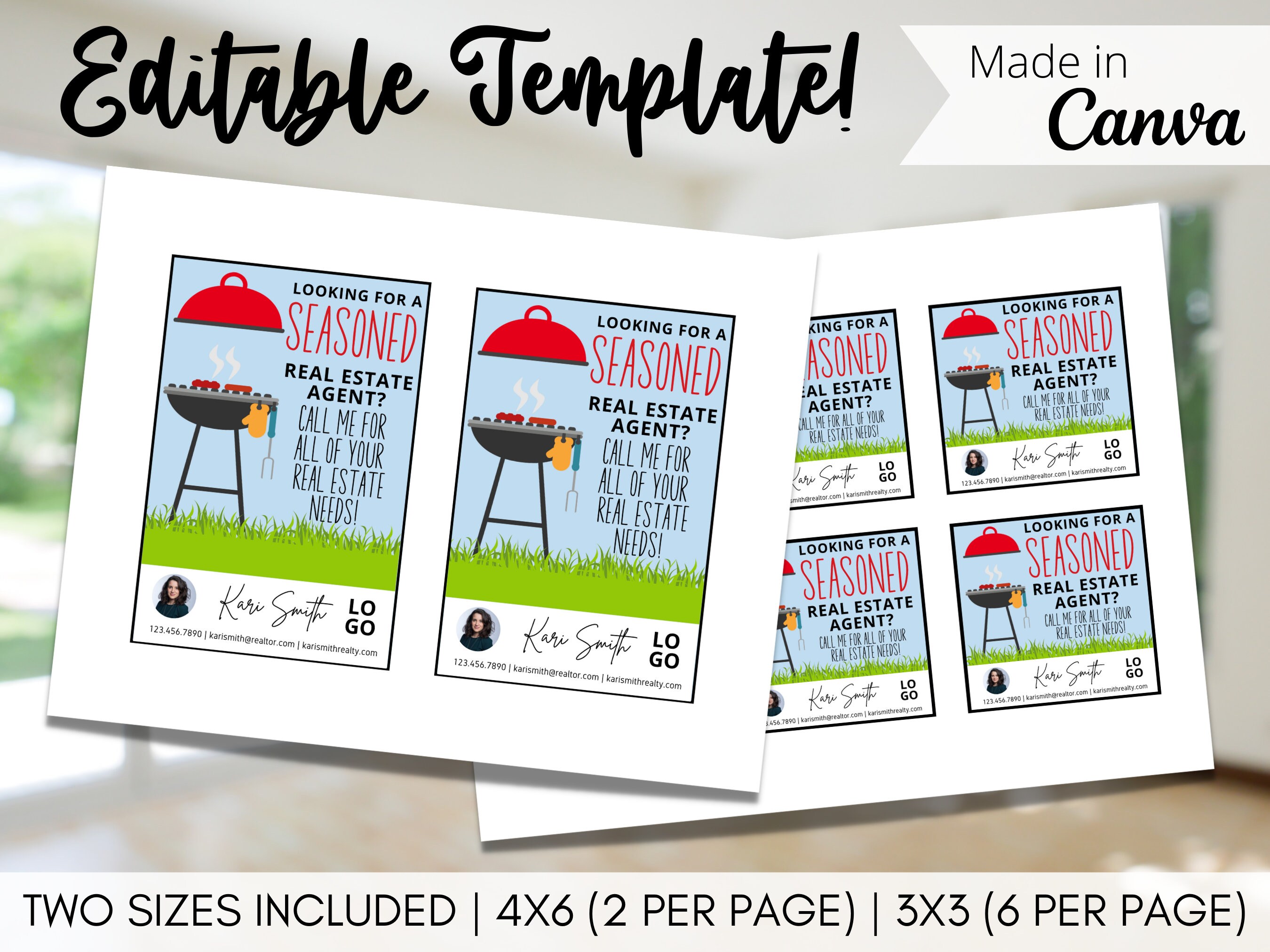 Barbeque Themed Pop-by Tags EDITABLE TEMPLATE Realtor - Etsy