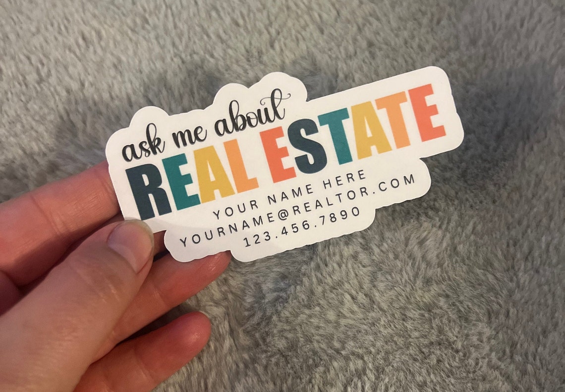 PERSONALIZED Ask Me About Real Estate Sticker Real Estate - Etsy