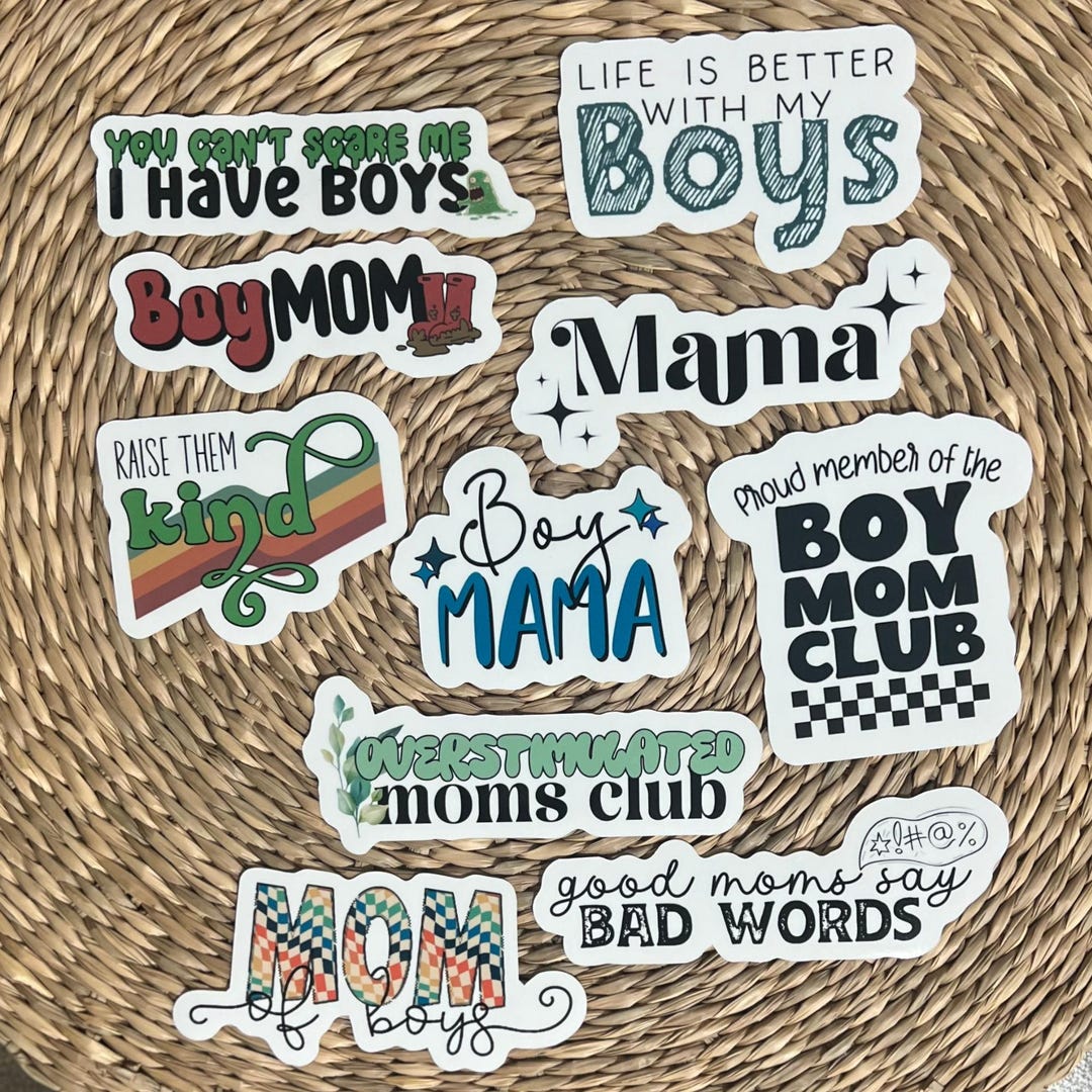 Boy Mom 10-sticker Pack, Decals, Vinyl Stickers, Laptop Stickers ...