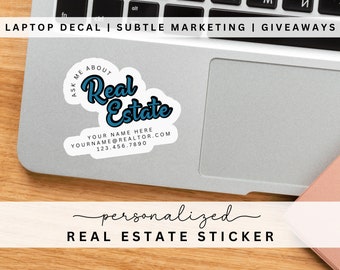 PERSONALIZED Real Estate Sticker, Real Estate Decal, Vinyl Sticker ...