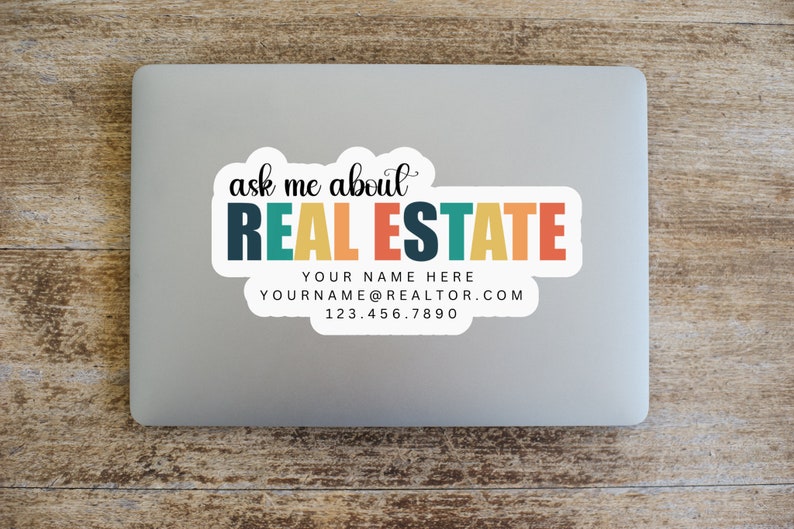 PERSONALIZED Ask Me About Real Estate Sticker, Real Estate Decal, Vinyl ...
