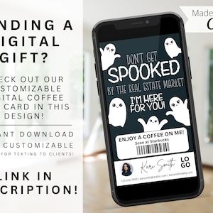 Spooky Ghost Pop-by Tags, EDITABLE TEMPLATE, Realtor, Referral, Real ...