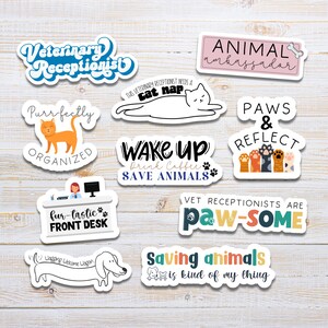 Vet Receptionist 10-sticker Pack, Vinyl Stickers, Laptop Stickers, Vet ...