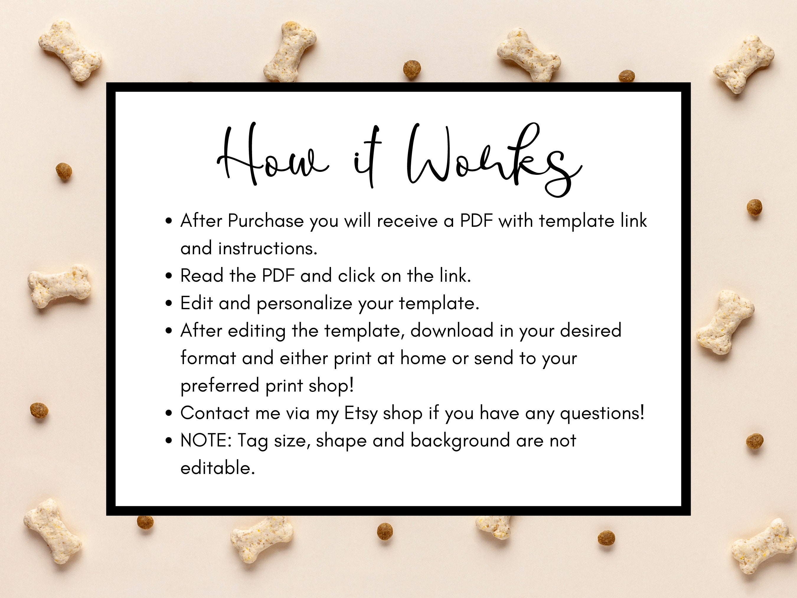 Dog Themed Pop-by Tags, Pet Themed Gift Tag, EDITABLE TEMPLATE, Realtor ...