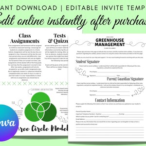Editable Class Syllabus, Greenhouse Management, Back to School ...
