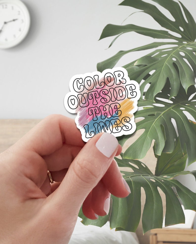 Color Outside the Lines Sticker, Decal, Vinyl Sticker, Laptop Sticker ...