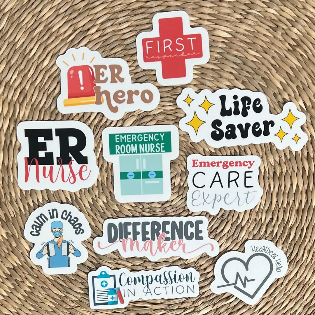Emergency Room Nurse or Doctor 10-sticker Pack, Laptop Stickers ...