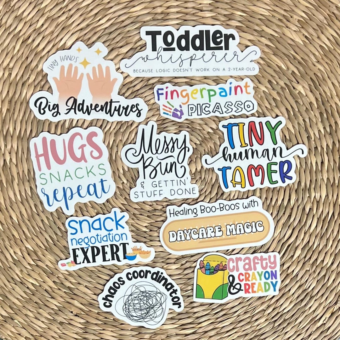 Daycare Teacher 10-sticker Pack, White or Clear, Decals, Vinyl Stickers ...