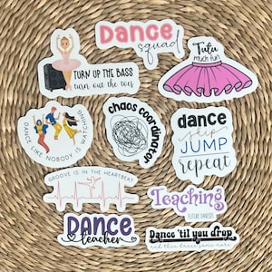 Dance Teacher 10-sticker Pack, White or Clear, Decals, Vinyl Stickers ...