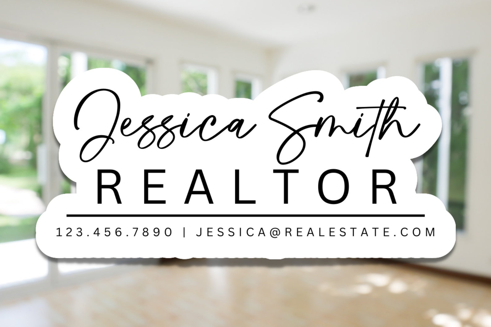 PERSONALIZED Real Estate Sticker, Real Estate Decal, Vinyl Sticker ...
