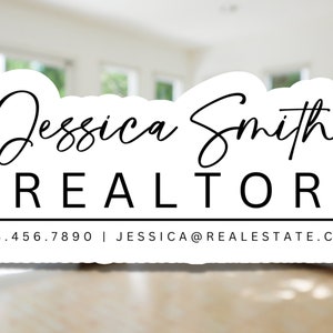 PERSONALIZED Real Estate Sticker, Real Estate Decal, Vinyl Sticker ...