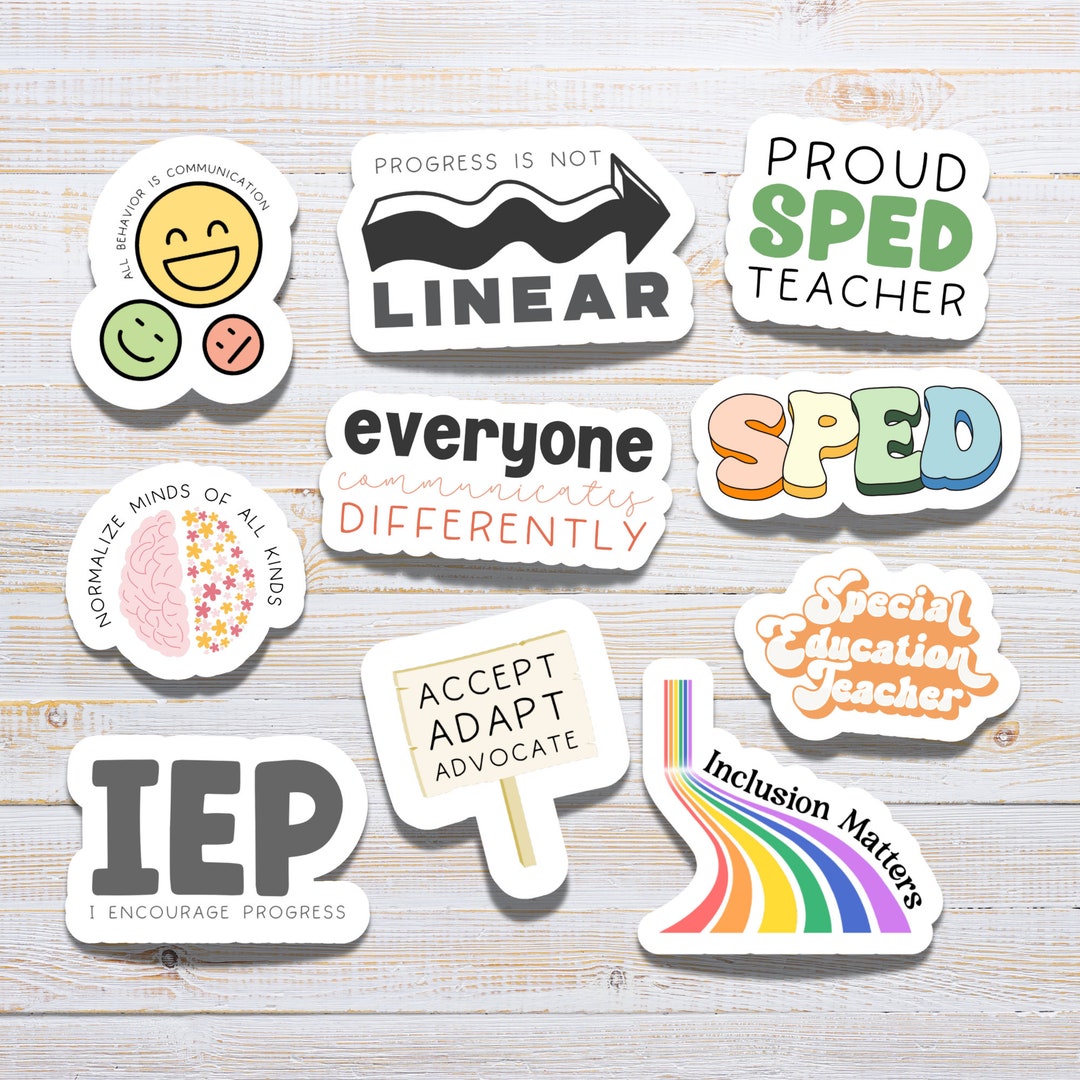 Special Education Teacher Stickers 10 Pack, White or Clear, Decals ...