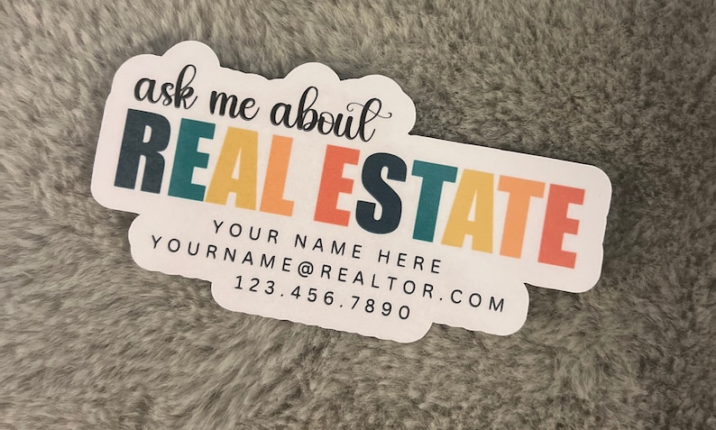 PERSONALIZED Ask Me About Real Estate Sticker or Magnet Real - Etsy