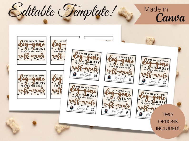 Dog Themed Pop-by Tags Pet Themed Gift Tag EDITABLE - Etsy