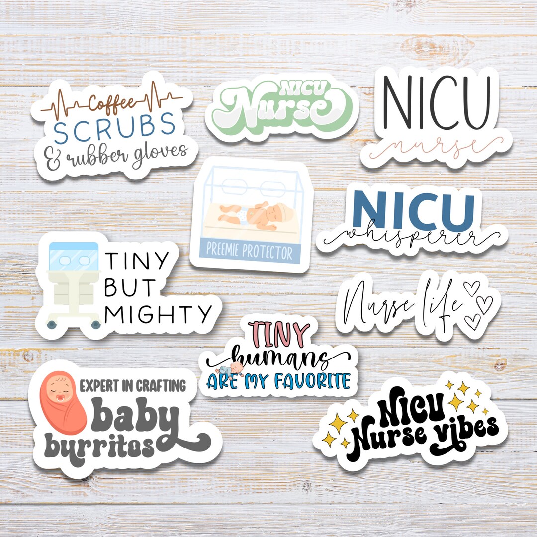 NICU Nurse Sticker Pack, Decals, Vinyl Stickers, Laptop Stickers, RN ...
