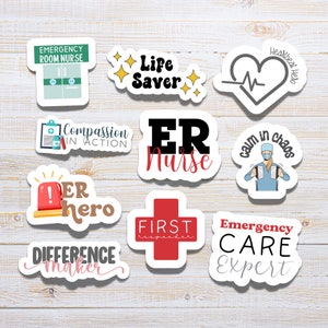 Emergency Room Nurse Sticker Pack, Decals, Vinyl Stickers, Laptop ...